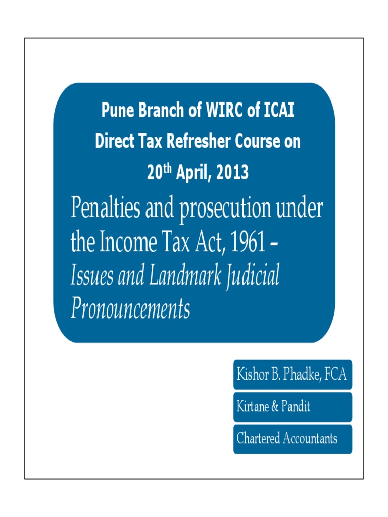 Penalties and Prosecution For IT Act | PDF | Income Tax In India | Taxes