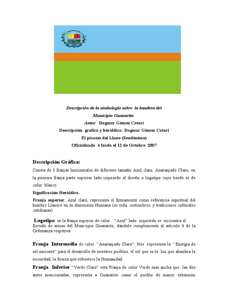 Simbolos Municipales de Guanarito | PDF | Diseño de comunicacion