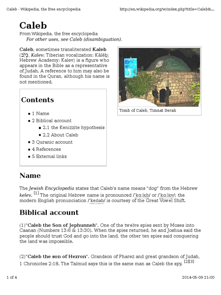 Caleb | PDF | Hebrew Words And Phrases | Foreign Language Studies