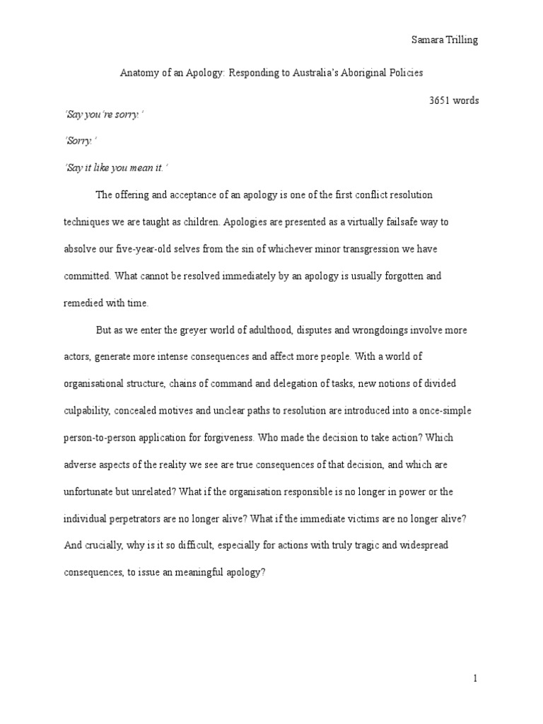Anatomy of An Apology - Responding To Australia's Aboriginal Policies ...