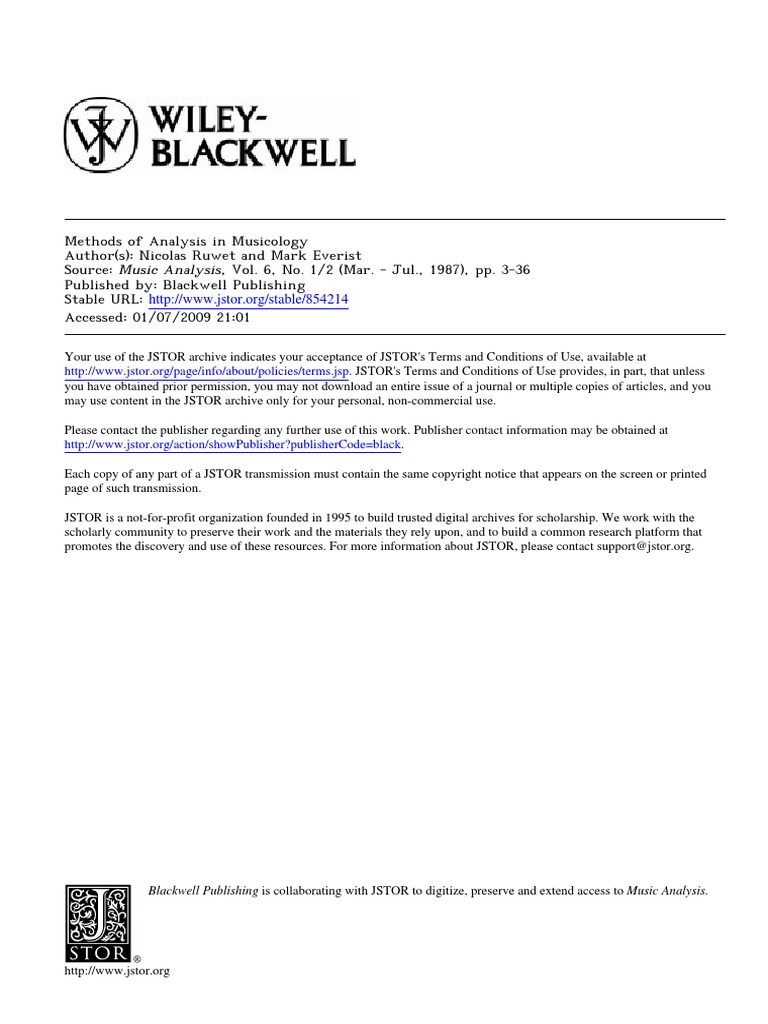Ruwet - Methods of Analysis in Musicology | PDF | Mode (Music) | Image ...