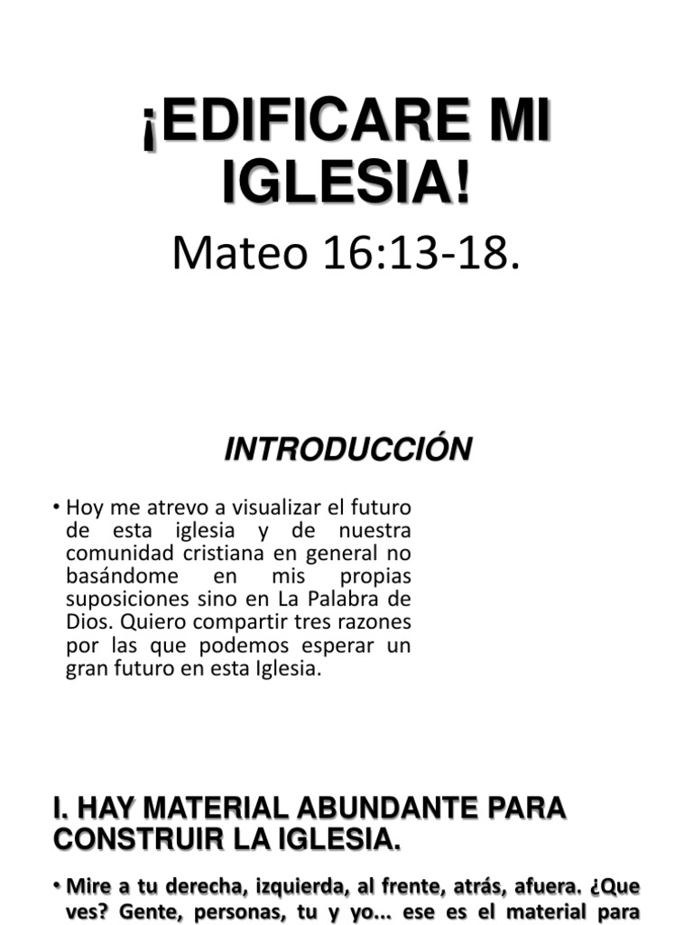 Edificare Mi Iglesia! | Dios | Fe