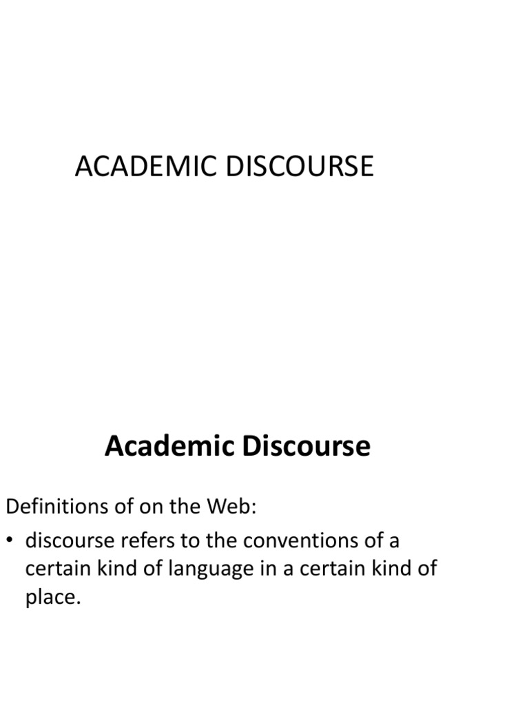 Academic Discourse | PDF | Discourse | Definition