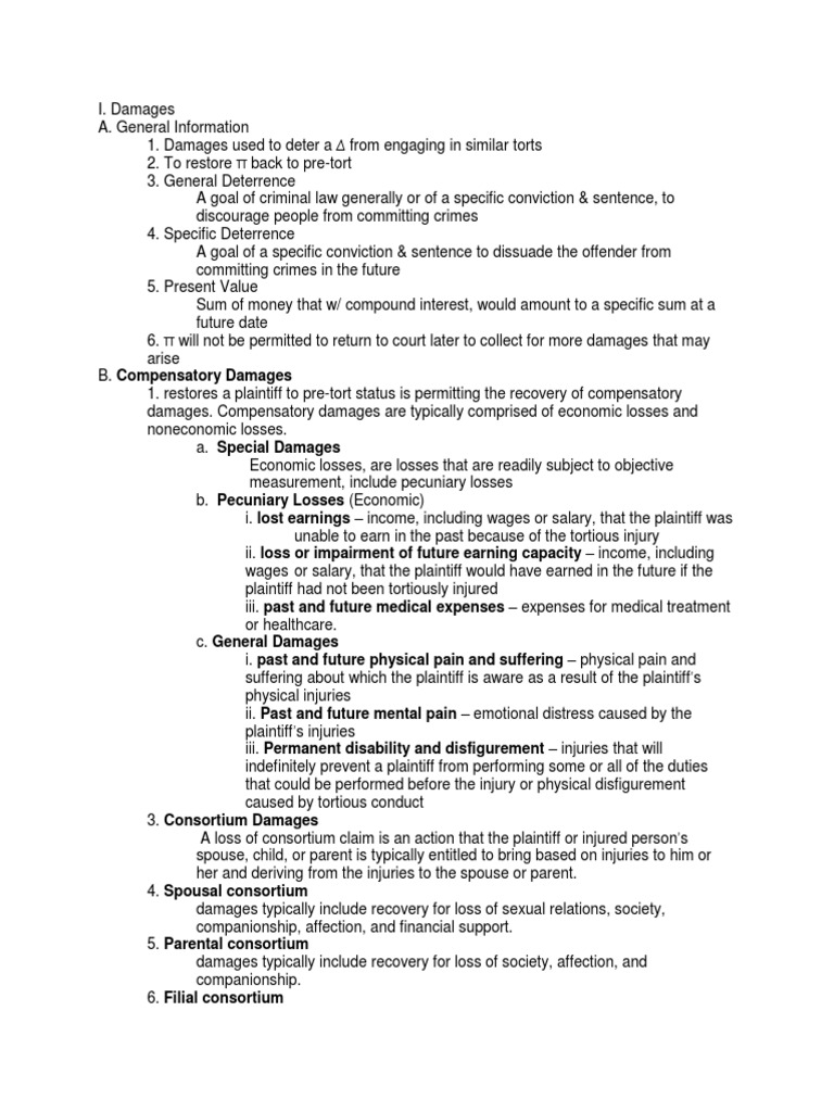 Torts C Outline | Tort | Joint And Several Liability