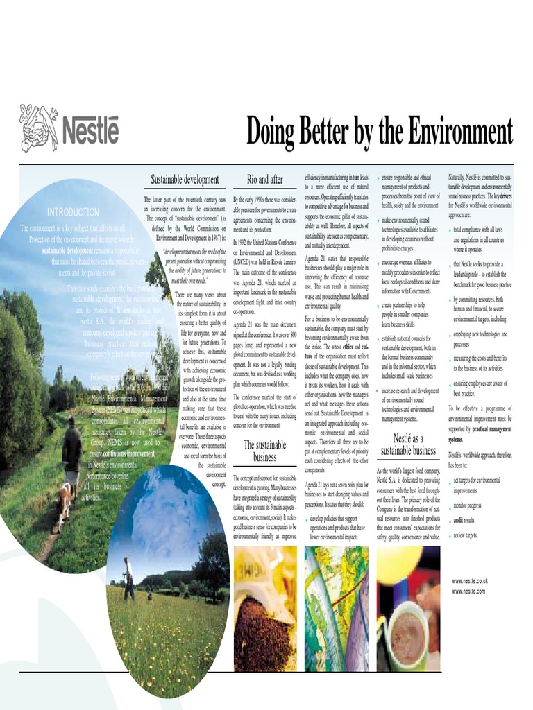 Case Study - External Environment - Nestle | PDF | Environmental Policy ...