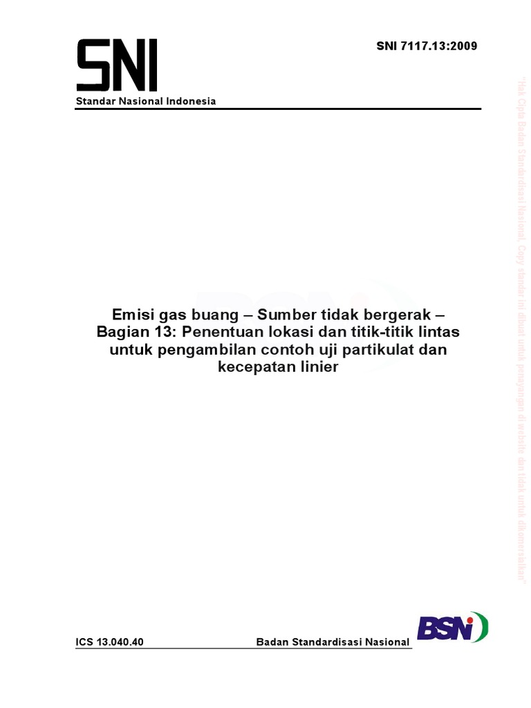 SNI 7117.13 2009 Sampling Partikulat - noPW | PDF