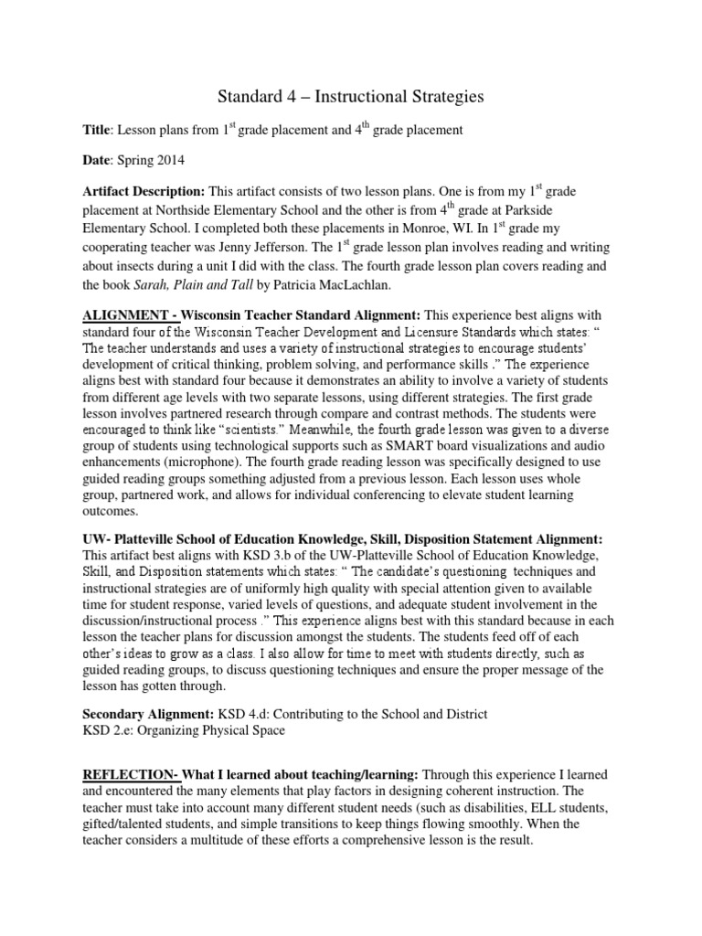 Diverse Lesson Plans for Grades 1 & 4 | PDF | Lesson Plan | Reading ...