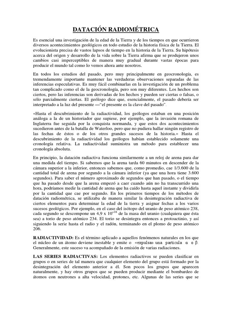 ?Que Es La Datacion Radiactiva Basada En Respuestas - centro medico elviña