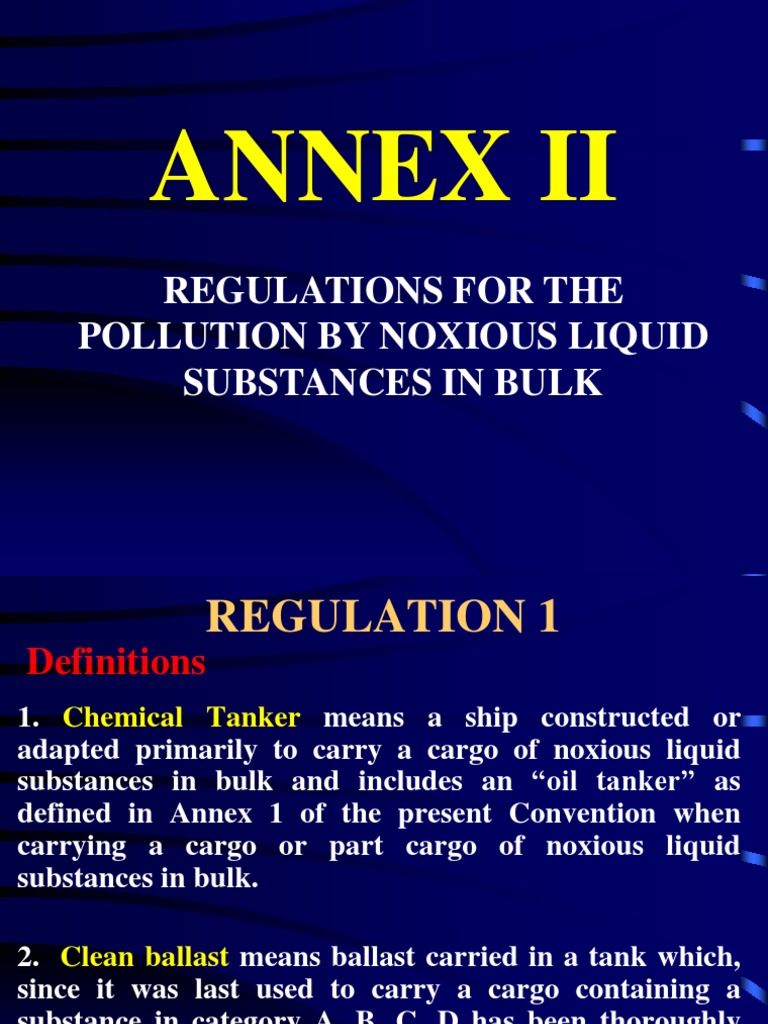 ANNEX II | Ships | Oil Tanker