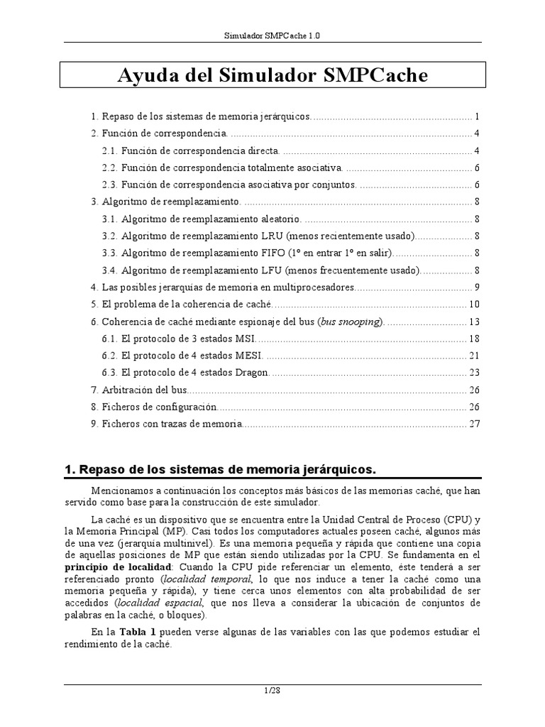 SMPCache | PDF | Caché (Computación) | Unidad Central de procesamiento