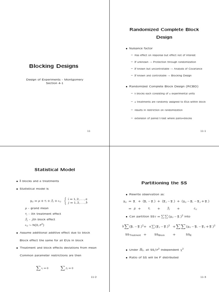 Understanding Randomized Complete Block Design | PDF | F Test | Errors ...