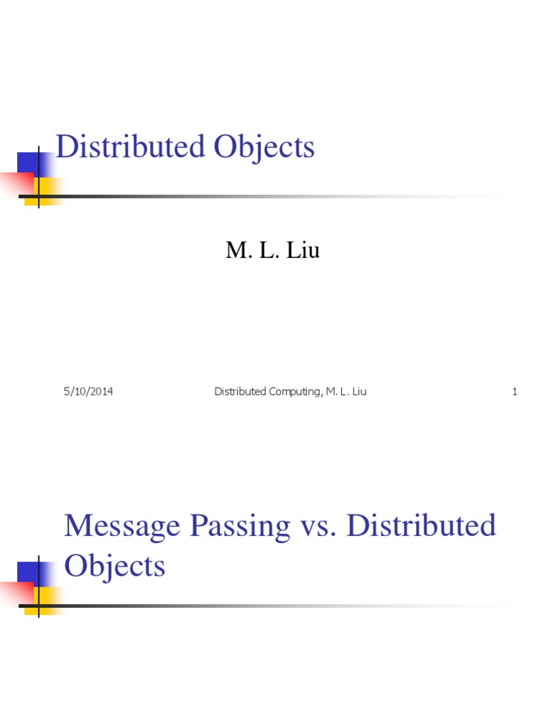 Distributed Objects Ml Liu Pdf Object Computer Science Message Passing