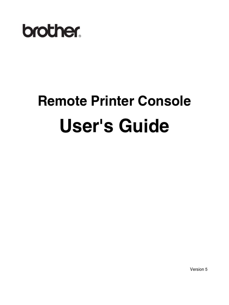 Brother RemotePrinterConsole User's Guide | PDF | Microsoft Windows ...