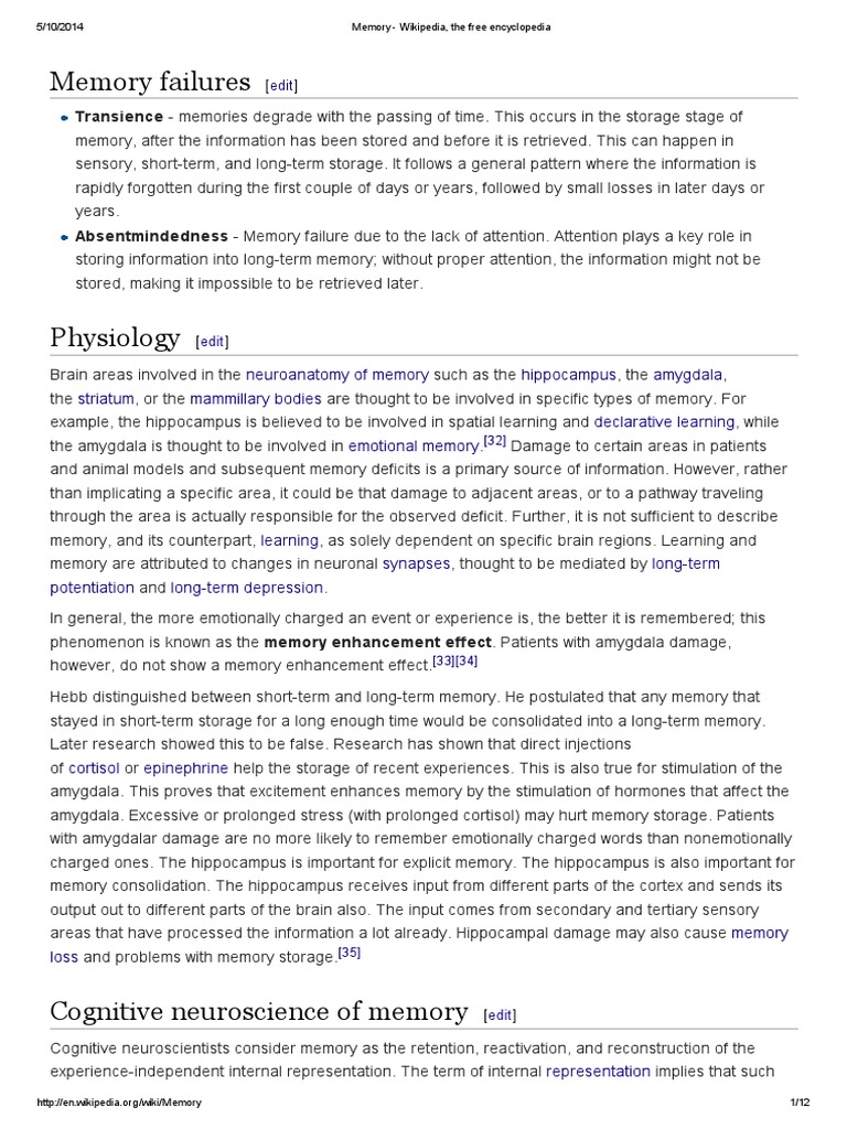 Mem 2 | PDF | Memory | Hippocampus