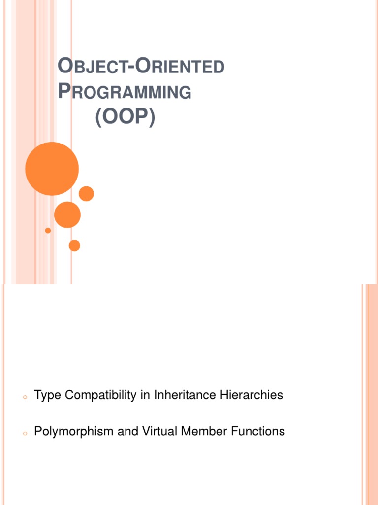 Object Oriented Programming Polymorphism | PDF | Class (Computer Programming) | Inheritance ...
