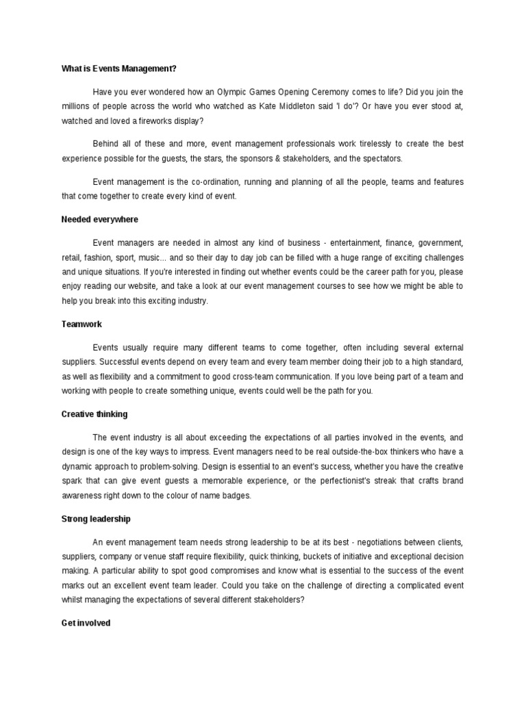 What Is Events Management | PDF | Business