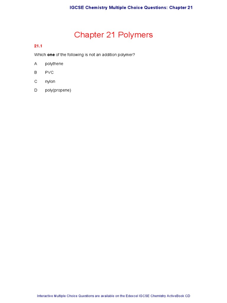 IGCSE Polymers | PDF | Polymerization | Plastic