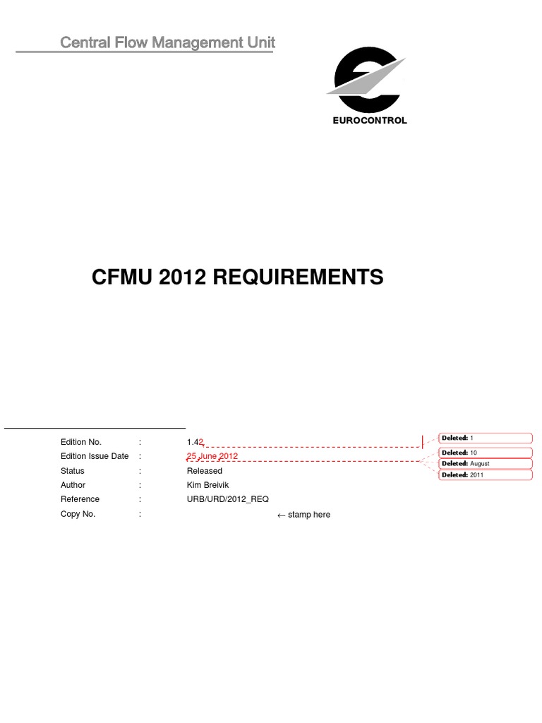 Cfmu 2012 Requirements: Eurocontrol | PDF | Computing And Information ...