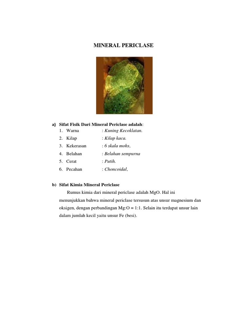 Mineral Periclase | PDF