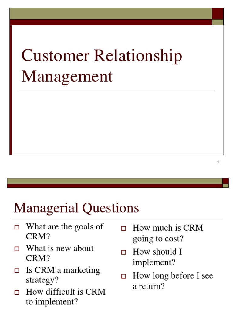 Customer Relationship Management | PDF | Customer Relationship ...