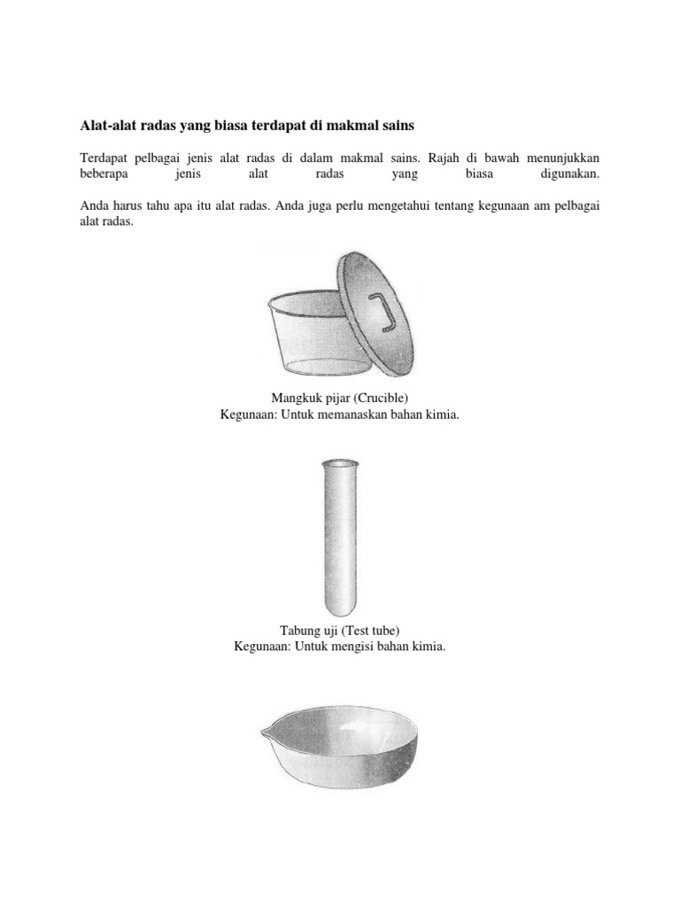 Alat-Alat Radas Dalam Makmal | PDF
