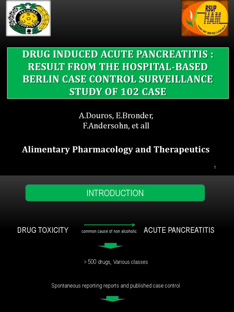 Drug Induced Acute Pancreatitis: Result From The Hospital-Based Berlin ...