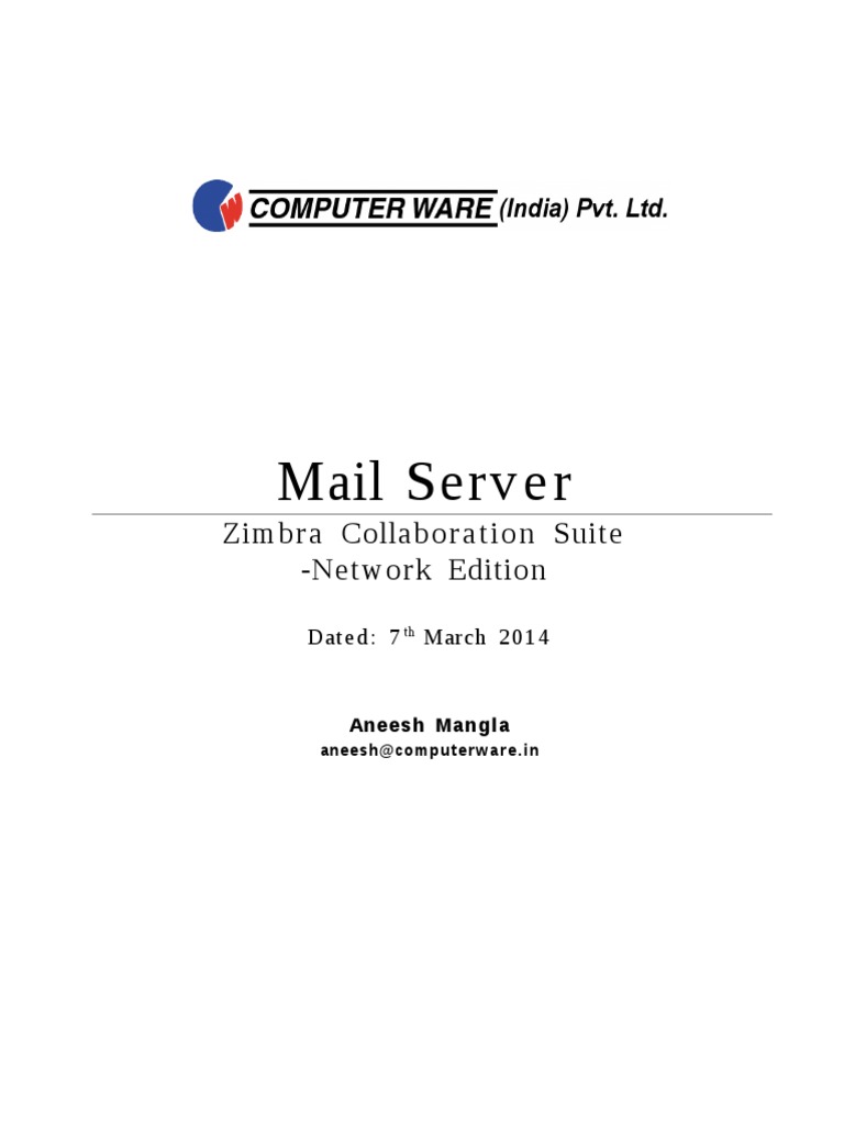 Mail Server: Zimbra Collaboration Suite - Network Edition | PDF | Mail | Server (Computing)