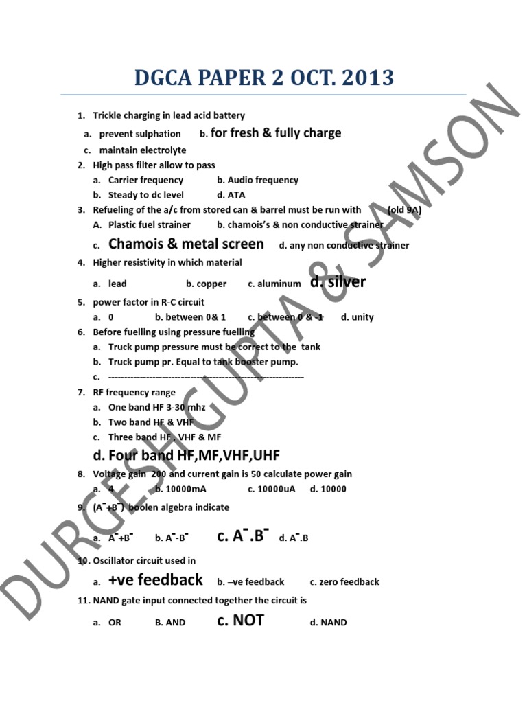 Dgca Paper 2 Oct. 2013: D. Silver | PDF | Screw | Power Inverter Dgca Paper 2 Oct. 2013: D. Silver | PDF | Screw | Power Inverter