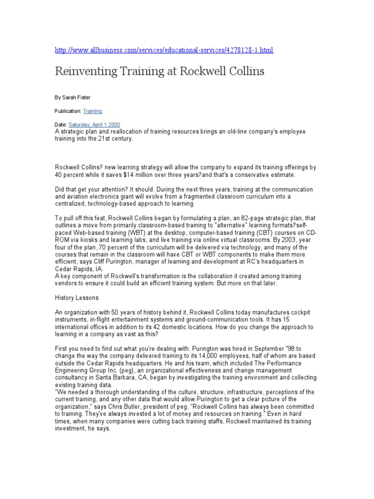Rockwell Collins Training | PDF | Business