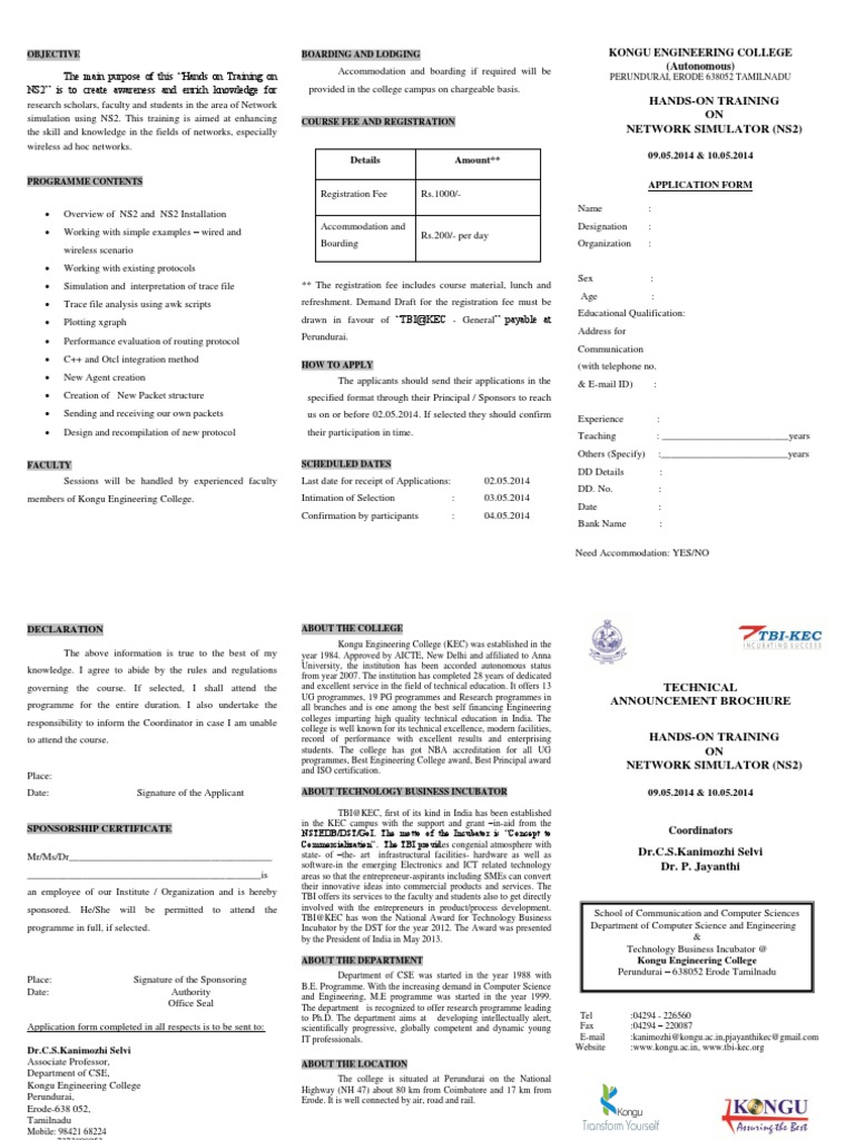 NS2 Hands-On Training Technical Announcement | PDF | Simulation ...