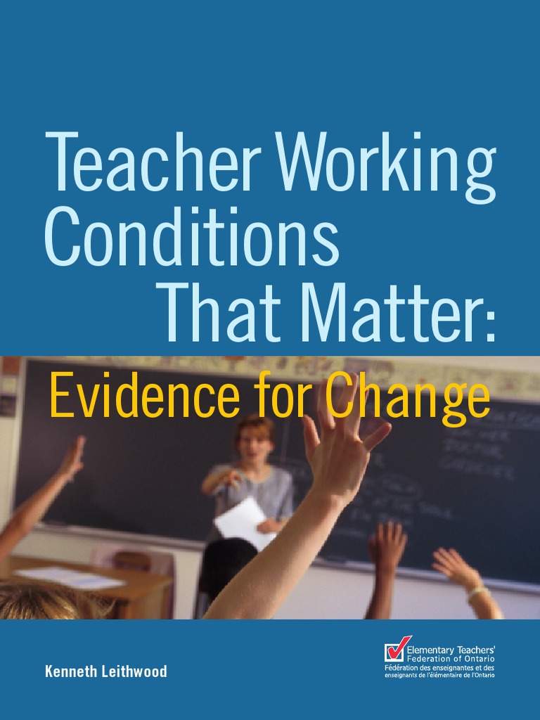 Teacher Working Conditions That Matter - Evidence For Change | PDF ...