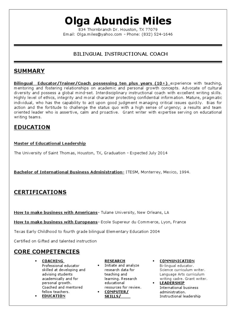 CV Olga Miles | PDF | Education Theory | Quality Of Life