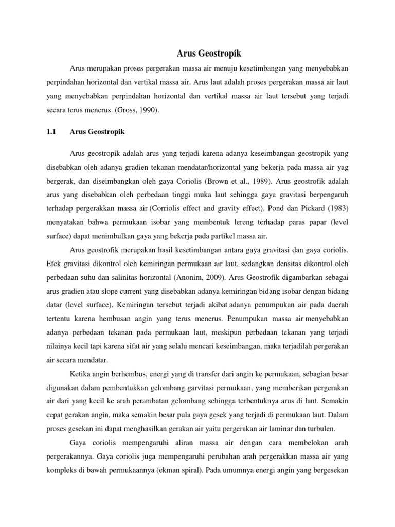 Arus Geostropik | PDF