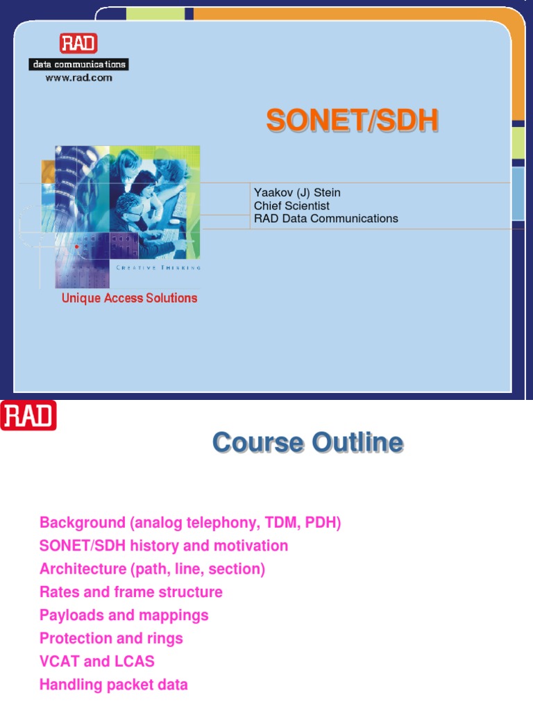 Sonet/Sdh: Yaakov (J) Stein Chief Scientist RAD Data Communications | PDF | Public Switched ...
