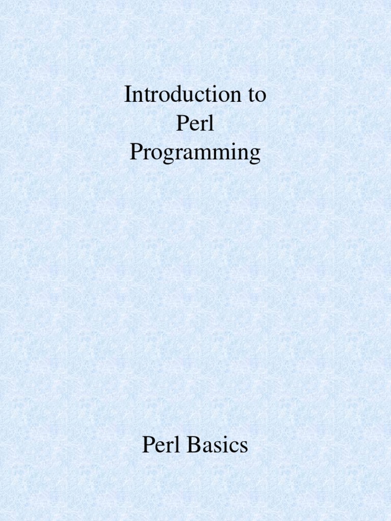 Perl Complete Pdf Control Flow Perl 5182