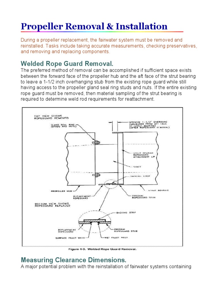 Propeller Removal & Installation: Welded Rope Guard Removal | PDF ...