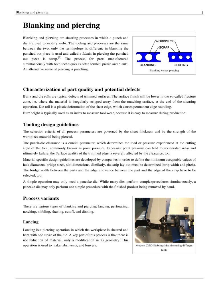 Blanking and Piercing | PDF | Process Management | Process Engineering