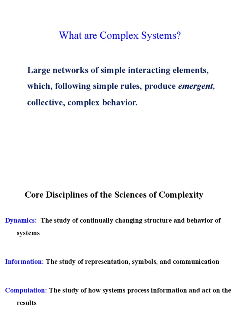 Toward a Unified Theory of Complex Systems: Developing a "Calculus of ...