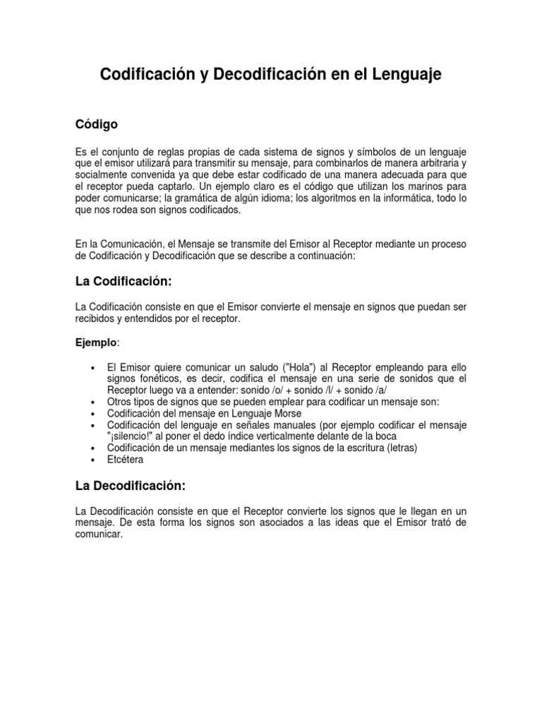 Codificación y Decodificación en El Lenguaje | PDF | Cifrado | Comunicación