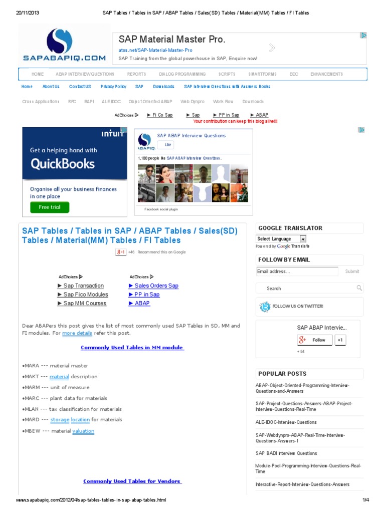 Sap Tables | PDF | Information Technology Management | Communication