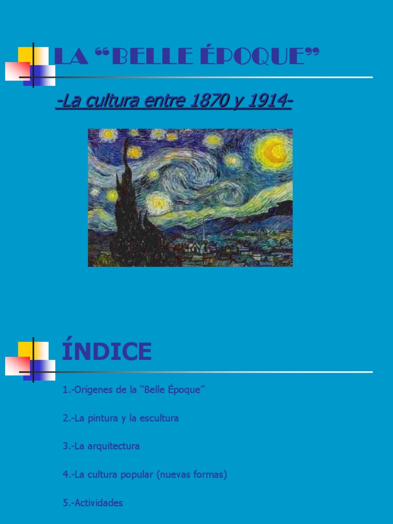 La Belle Epoque | PDF | Impresionismo | Vanguardia