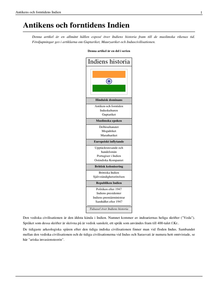 Antikens Och Forntidens Indien | PDF