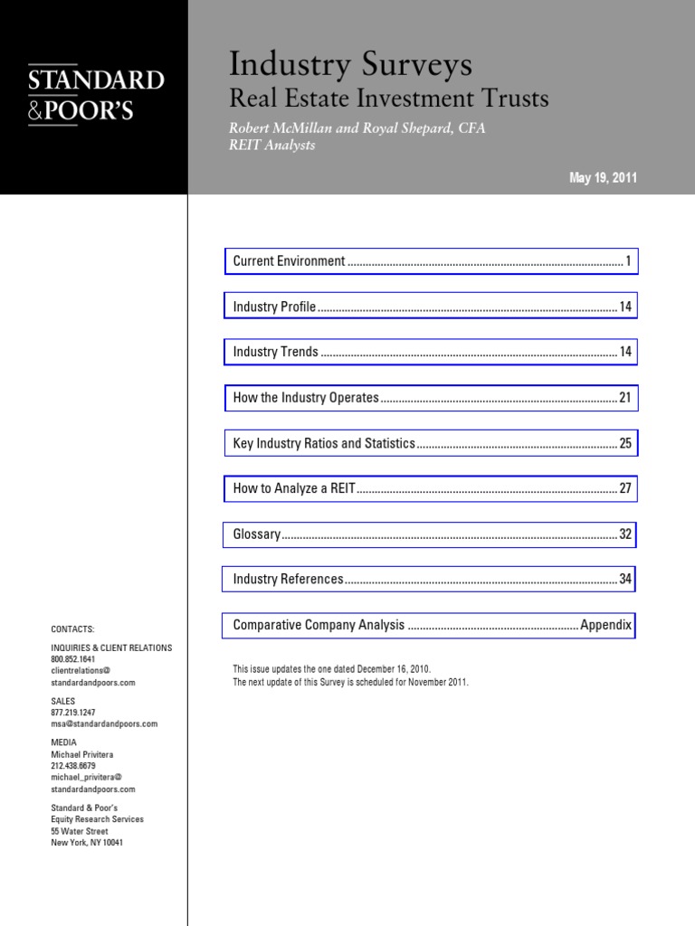 S&P-REITs-May 11 | PDF | Real Estate Investment Trust | Commercial Mortgage Backed Security