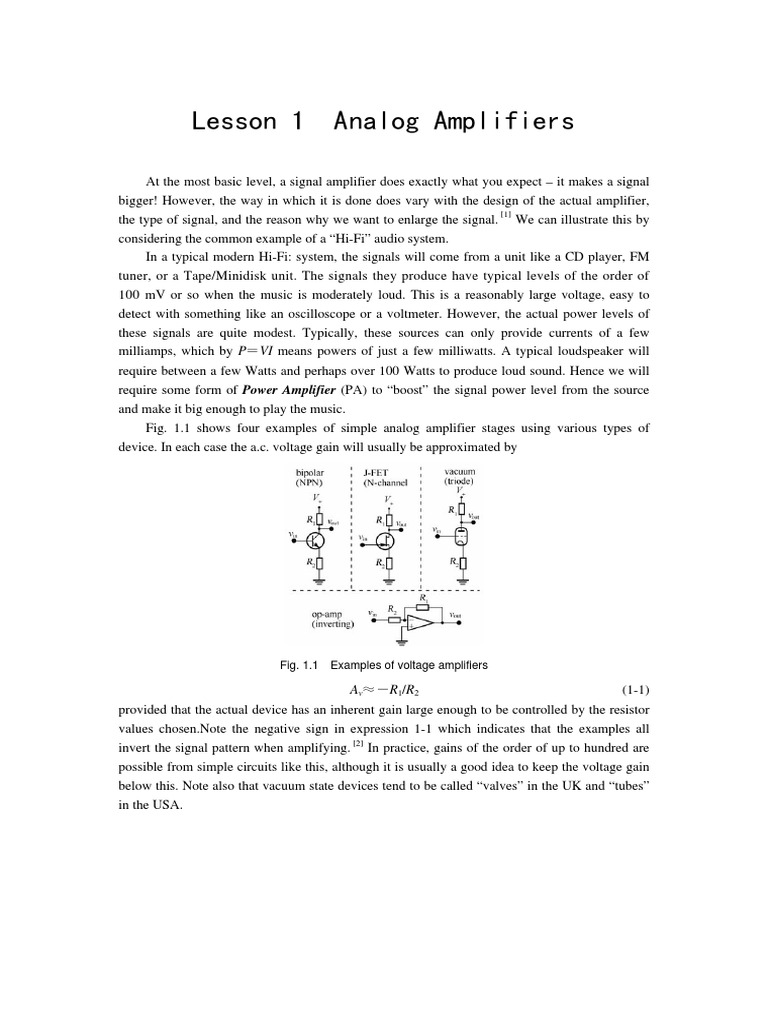 自动化专业英语附翻译 | PDF | Amplifier | Field Effect Transistor