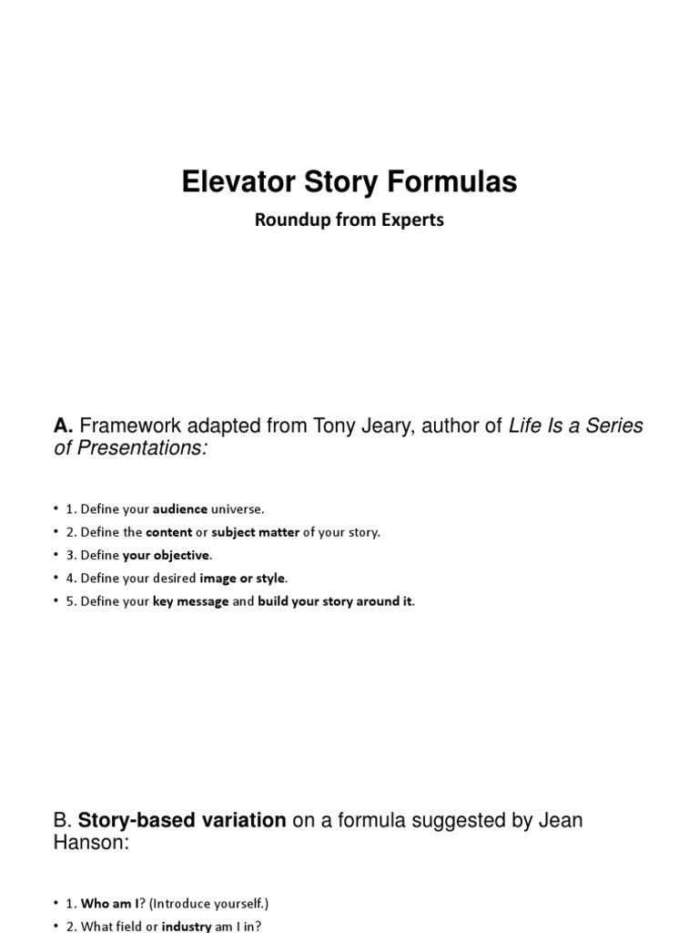 Story Formula Roundup From Experts | PDF | Expert | Cognitive Science