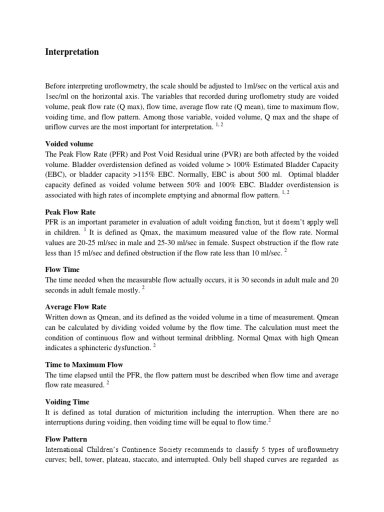 Uroflowmetry Interpretation | PDF | Urination | Volume