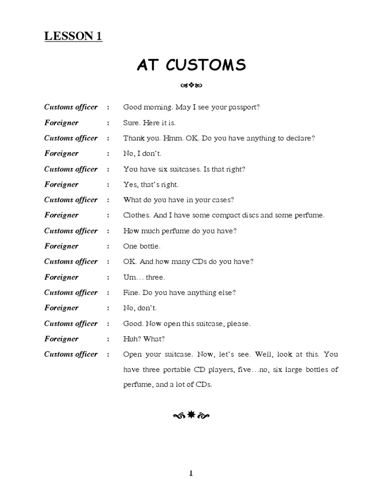 Spoken English For Customs (New) | PDF | Customs | Smuggling