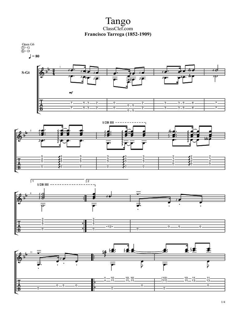 Tango by Francisco Tarrega | PDF