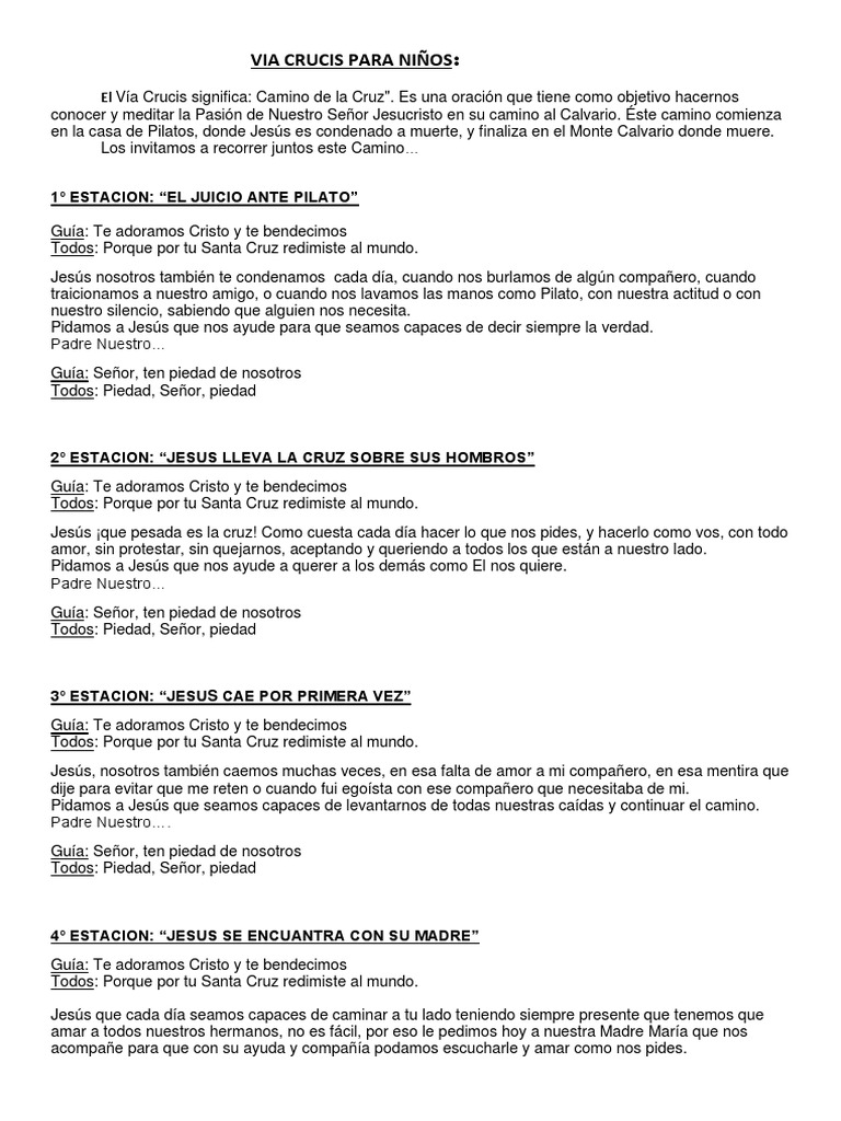 Via Crucis para Niños | PDF | Estaciones de la Cruz | Cristo (título)