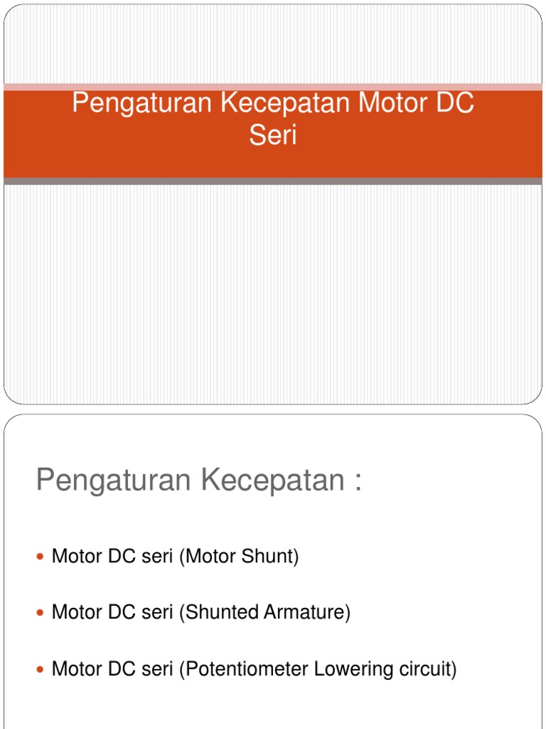 MOTOR DC SERI PERFORMANCE ANALYSIS | PDF